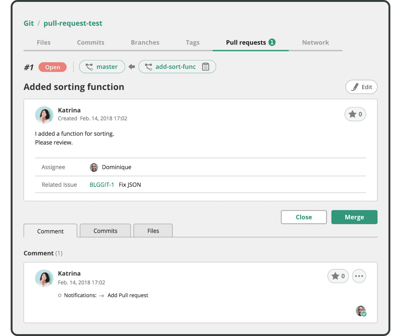 Create a pull request | Git tutorial | Nulab